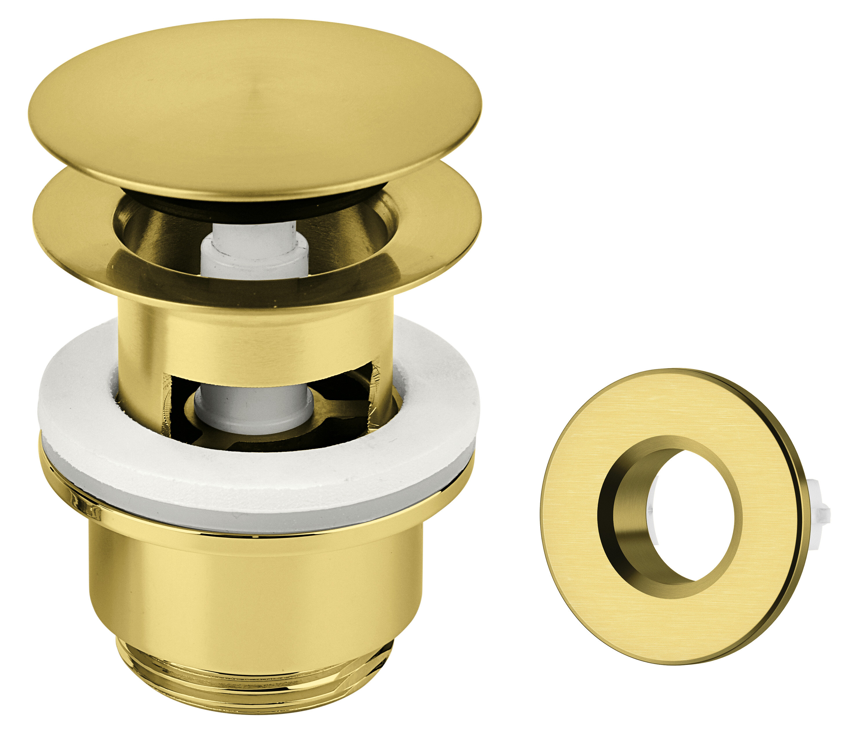 Brushed Brass Pop Up Waste with click-function [https://damixa.com]